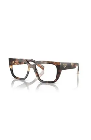Prada 50mm Irregular Eyeglasses - Dark Brown