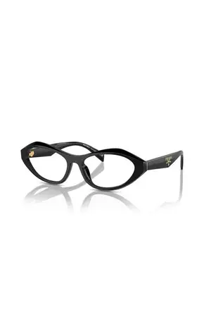 Prada 55mm Irregular Eyeglasses - Black