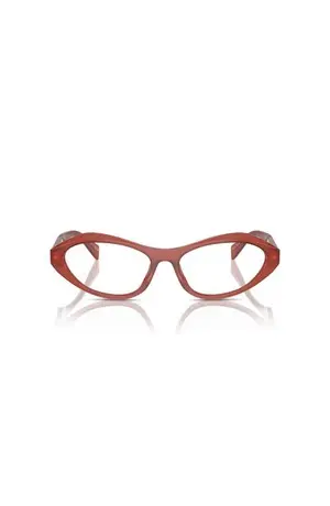 Prada 55mm Irregular Eyeglasses - Red