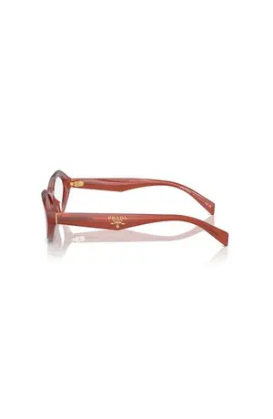 Prada 55mm Irregular Eyeglasses - Red