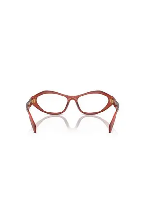 Prada 55mm Irregular Eyeglasses - Red