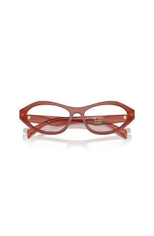 Prada 55mm Irregular Eyeglasses - Red
