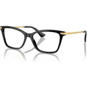 Dolce & Gabbana 56mm Rectangle Full Rim Eyeglasses - Black