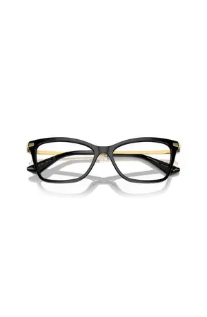 Dolce & Gabbana 56mm Rectangle Full Rim Eyeglasses - Black