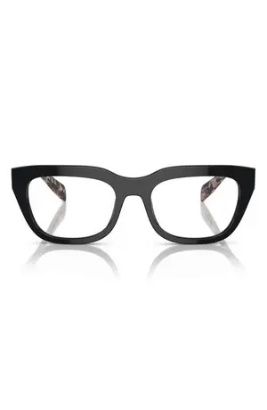 Prada 52mm Irregular Eyeglasses - Black