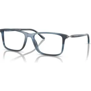 Giorgio Armani 56mm Rectangle Full Rim Optical Glasses - Blue