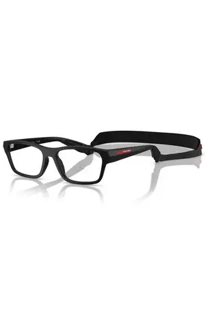 Prada 54mm Rectangle Eyeglasses - Black