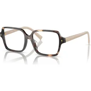 Prada 51mm Rectangle Eyeglasses - Brown