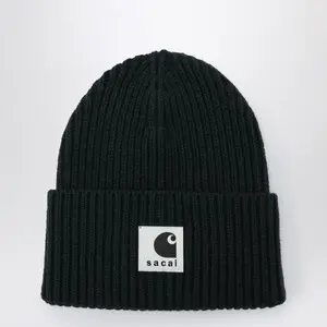 SACAI X CARHARTT WIP Logo Patch Beanie - Green