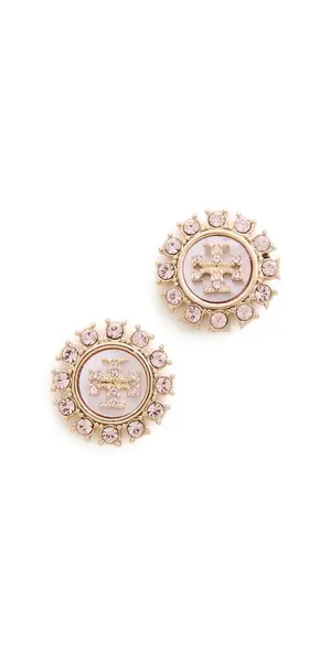 Tory Burch Moondance Mother-of-pearl Stud Earrings - Tory Gold / Pink