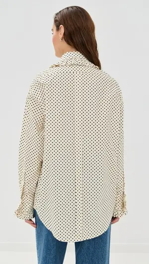TANNER FLETCHER Pippa Polka-dot Button Down Shirt