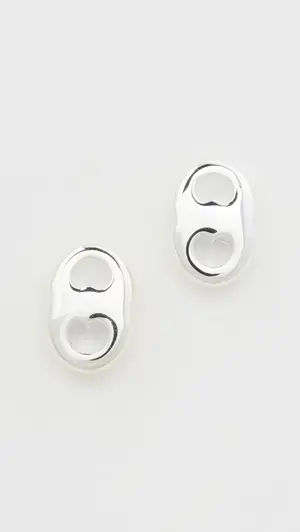Tory Burch Gemini Link Stud Earrings - Light Silver
