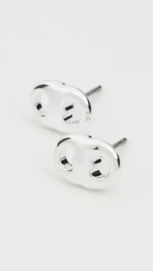 Tory Burch Gemini Link Stud Earrings - Light Silver