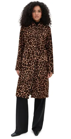 LA LIGNE Caro Print Calf Hair Coat - Leopard