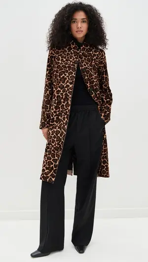 LA LIGNE Caro Print Calf Hair Coat