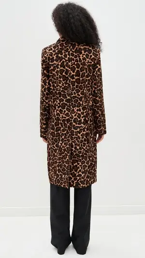LA LIGNE Caro Print Calf Hair Coat