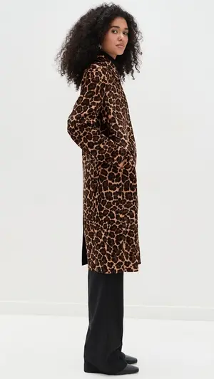 LA LIGNE Caro Print Calf Hair Coat