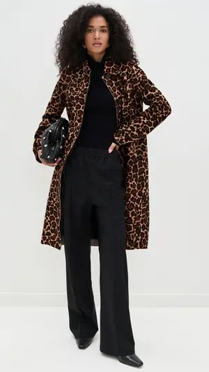 LA LIGNE Caro Print Calf Hair Coat