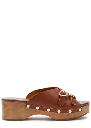 Ancient Greek Sandals Buckled Mules Clogs For Women