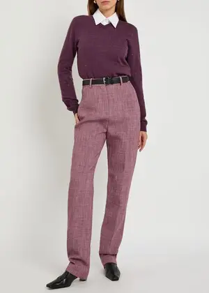 Calvin Klein Celia Linen-blend Jumper - Burgundy