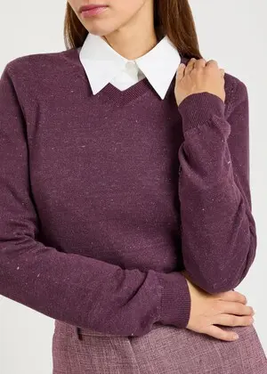 Calvin Klein Celia Linen-blend Jumper - Burgundy