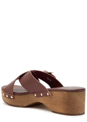 ANCIENT GREEK SANDALS Marilisa Crossover Leather Clogs - Brown