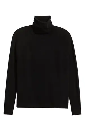 GRIFFEN Layered Look Wool And Cashmere Turtleneck Sweater - Black/ivory