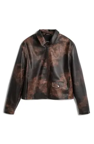 Desigual Faux Leather Cropped Jacket