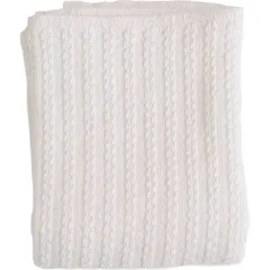 EVANGELINE Baby Blanket Cable Knits - Bright White