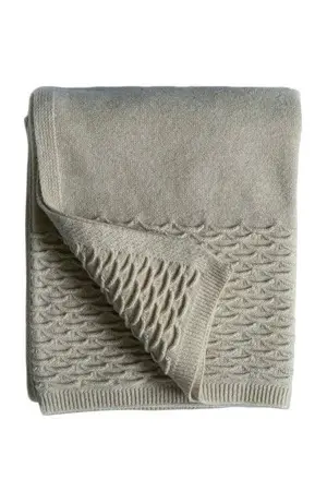 EVANGELINE Baby Blanket Knit Scallops - Pearl