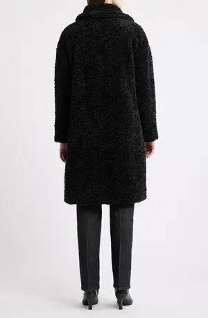 Bcbgmaxazria Long Teddy Fleece Coat - Black