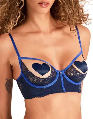 ADORE ME Chevelle Unlined Cupless Bra - Dark Blue