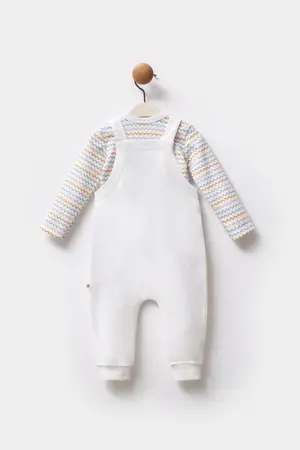 MOI NOI Zigzag Overalls Set