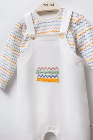 MOI NOI Zigzag Overalls Set