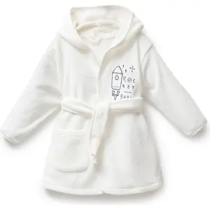 MOI NOI Rocket Planet Robe - White