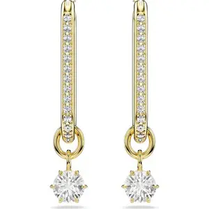 SWAROVSKI Constella Crystal Hoop Earrings - Gold/white