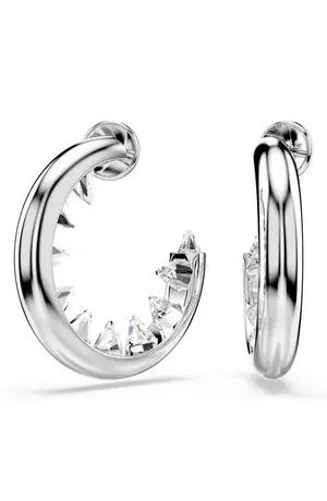 SWAROVSKI Sublima Crystal Hoop Earrings - Rhodium/white