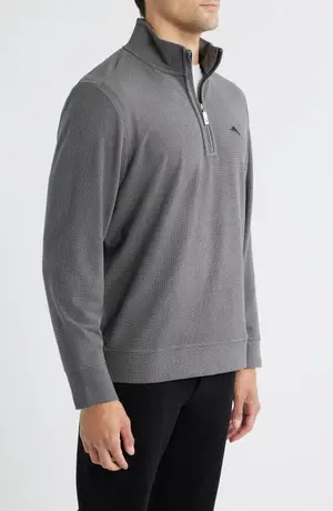 Tommy Bahama Brighton Point Half Zip Pullover - Carbon Grey