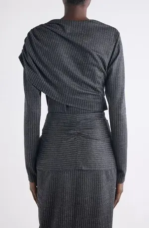Isabel Marant Asna Pinstripe Draped Top