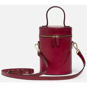 SILVER & RILEY Nola Bucket Leather Bag - Red