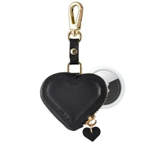 POSH TECH Leather Airtag Bag Charm - Black