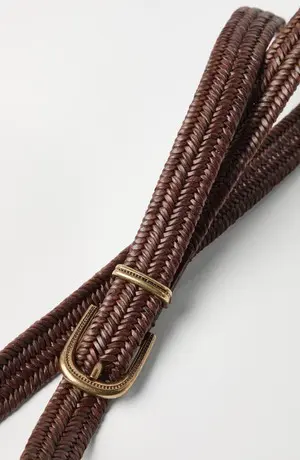 Brunello Cucinelli Woven Leather Belt - Brown