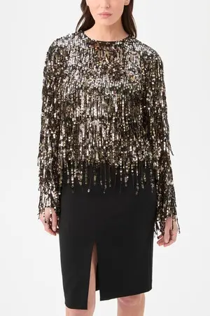 Trina Turk Satine Fringed Sequin Top