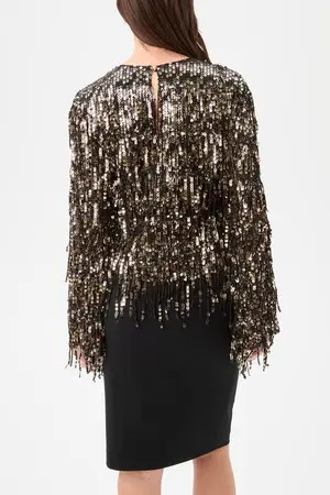 Trina Turk Satine Fringed Sequin Top