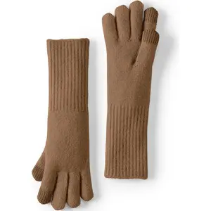 LANDS' END CashTouch Knit Gloves Honey Beige