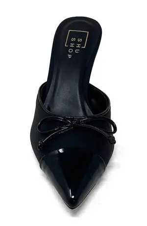 SHU SHOP Naomi Pointed Cap Toe Mule - Black