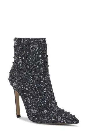 Jessica Simpson Wilonix Pointed Toe Bootie - Midnight/white Paisley