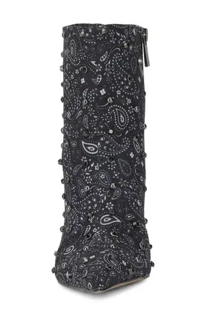 Jessica Simpson Wilonix Pointed Toe Bootie - Midnight/white Paisley