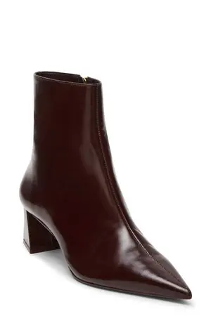 Steve Madden Ashli Pointed Toe Bootie - Wine Leather