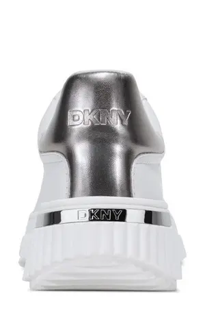 Dkny Platform Sneakers - White/nickel